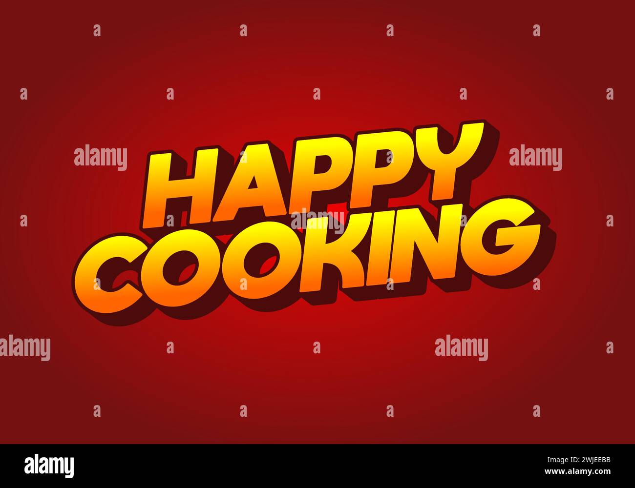 Happy cooking. Text effect design in 3D look. Eye catching color Stock ...
