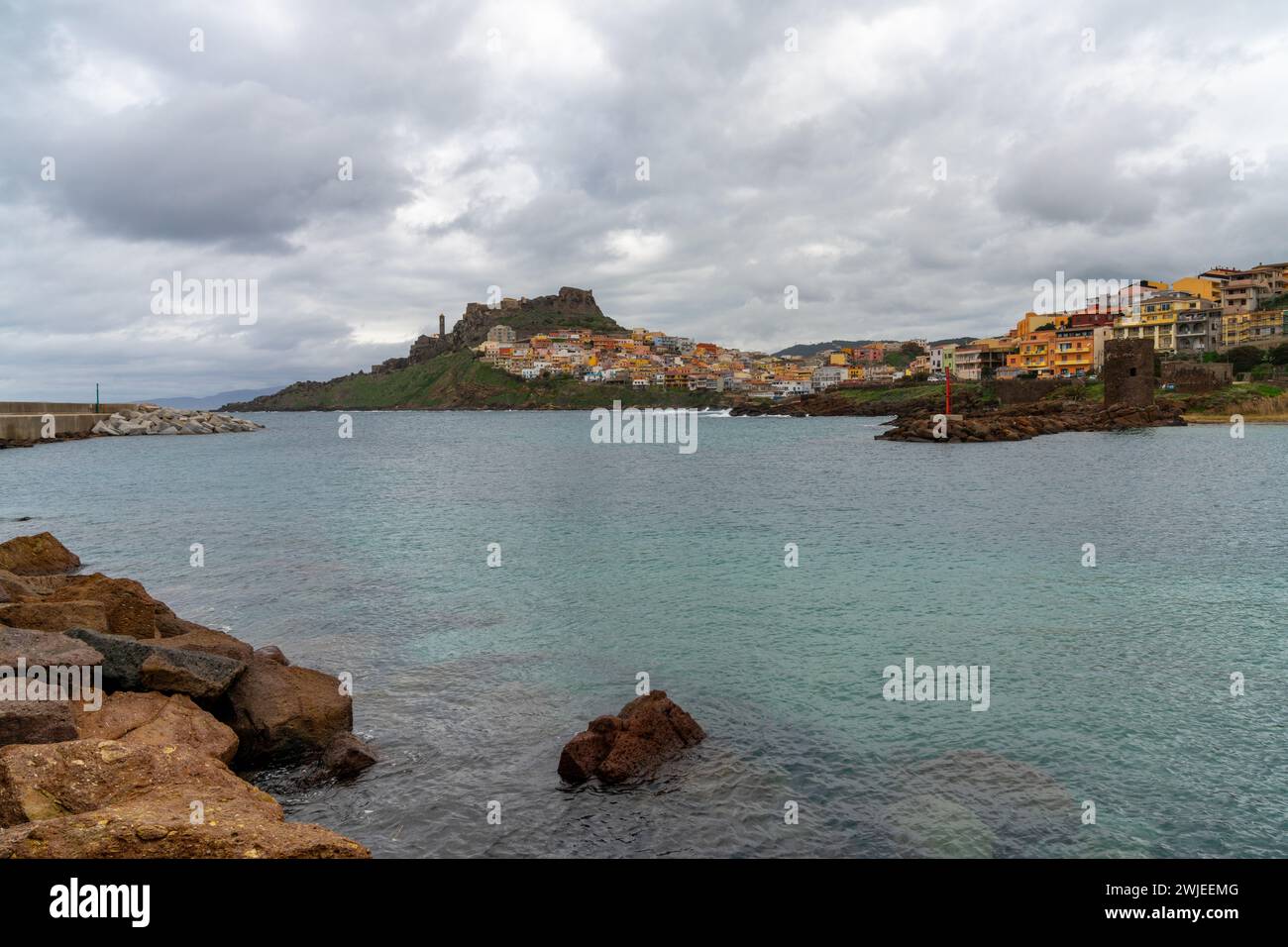 Castelsardo, Italy - 16 January, 2024: view of the colourful hillside ...