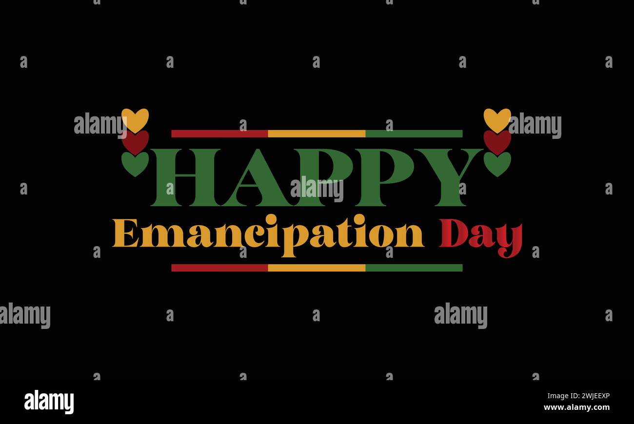 Happy Emancipation Day Stylish Text Gradient Back background Stock ...