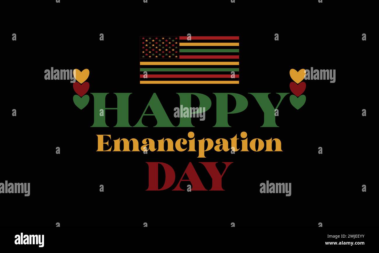 Happy Emancipation Day Stylish Text Gradient Back background Stock ...