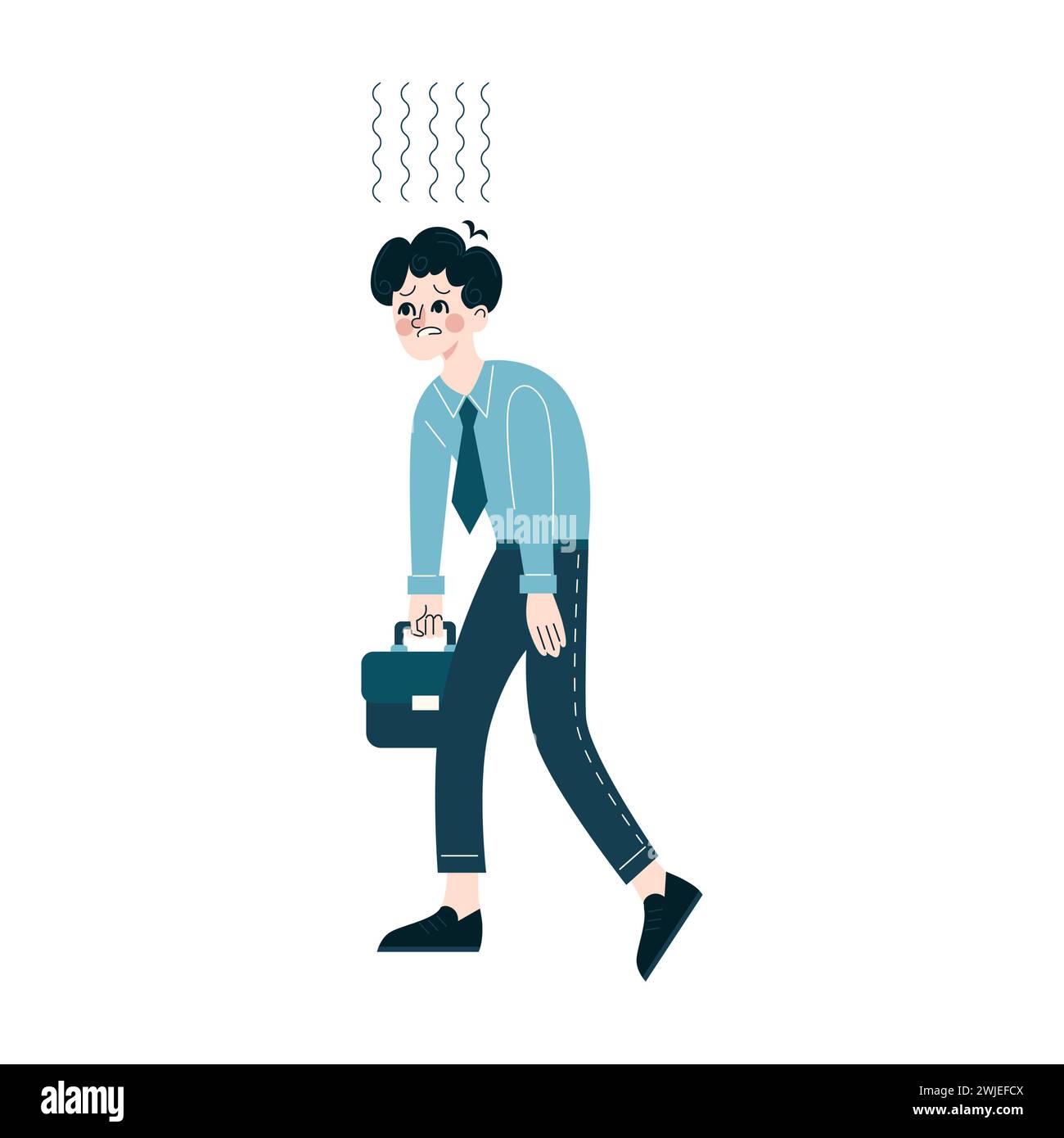 Business People concept. Overwhelmed employee facing burnout. Work ...