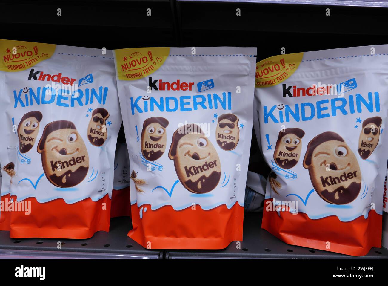 FERRERO KINDER KINDERINI BOXES OF CHOCOLATE BISCUITS ON DISPLAY INSIDE ...