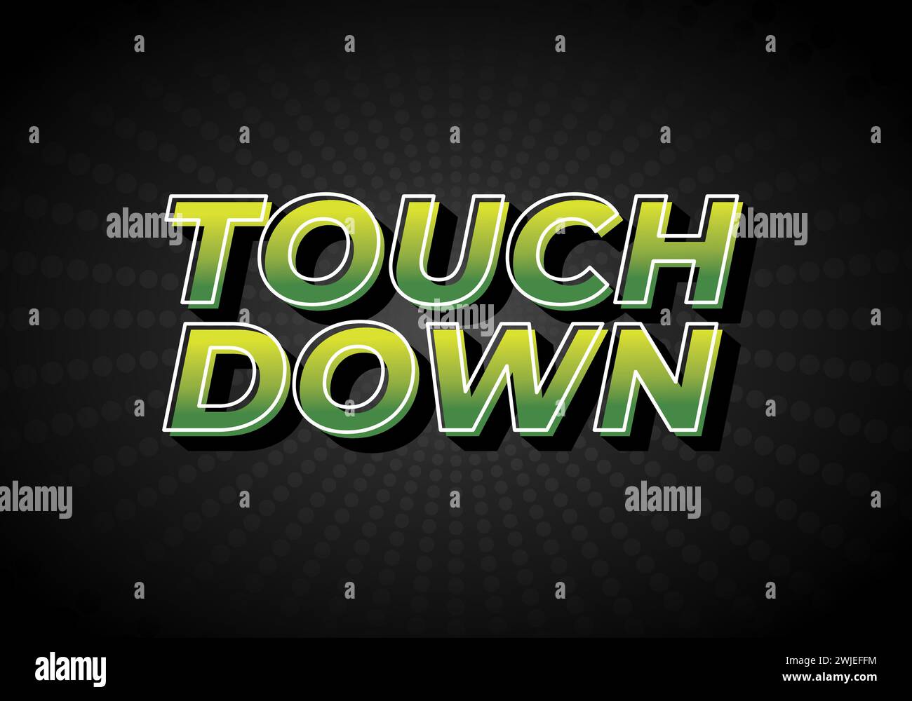 Touch down. Text effect design in eye catching color with 3d look ...