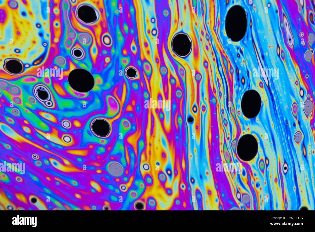 Macro photo of colourful pastel swirly patterns of a soap bubble Stock ...