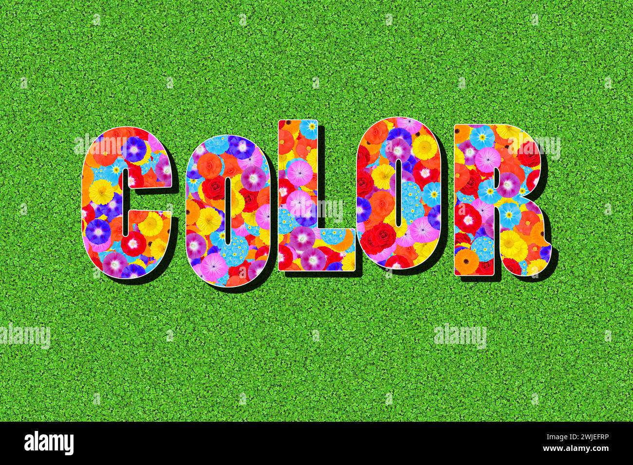 Word spring written flowers hi-res stock photography and images - Alamy