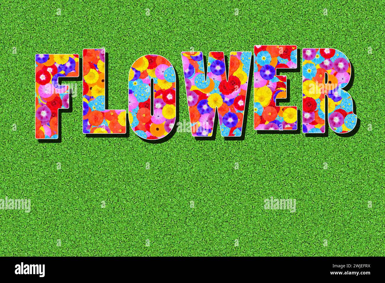 Word spring written flowers hi-res stock photography and images - Alamy