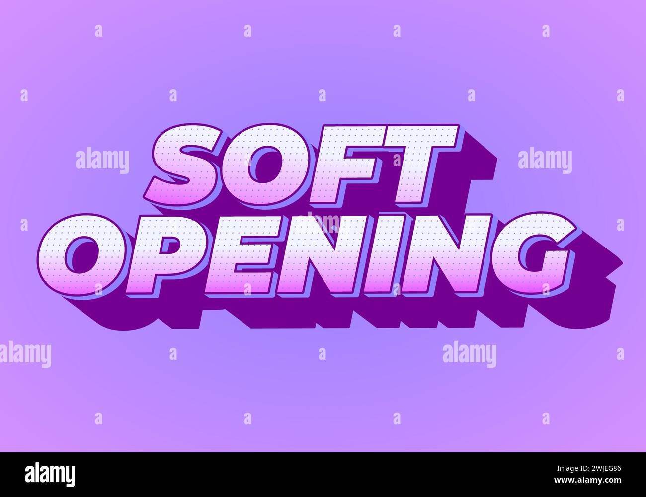 Soft opening. Text effect design in 3D look and eye catching colors ...