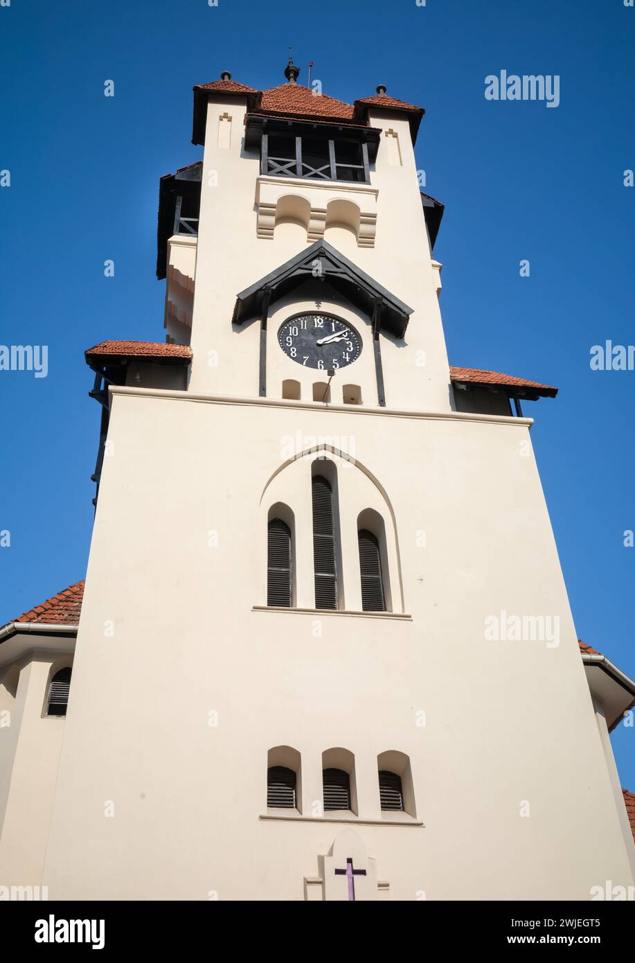 The tower of the evangelical Azania Front Cathedral, a Lutheran Church ...