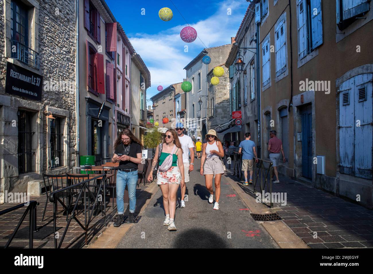 Main shopping streets in the middle of medieval walled city Cite of ...