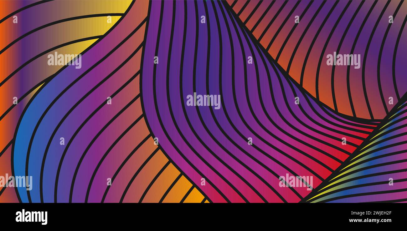 Gradient pattern of wavy lines. Colorful background for creative design ...