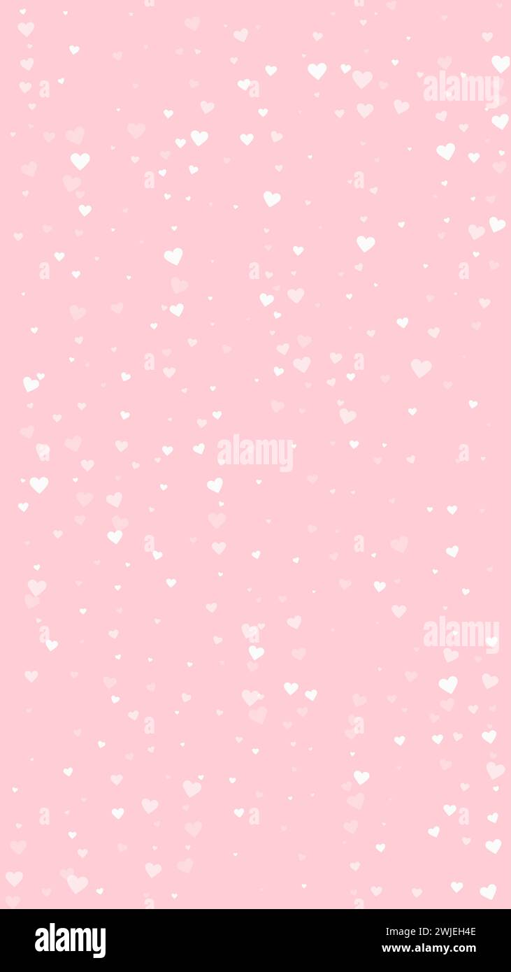 Valentine hearts, flying, falling down, floating. White hearts ...