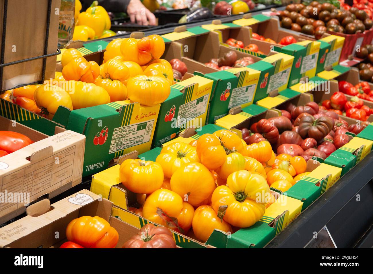 Rouffiac (south-western France): food section of a Leclerc hypermarket ...