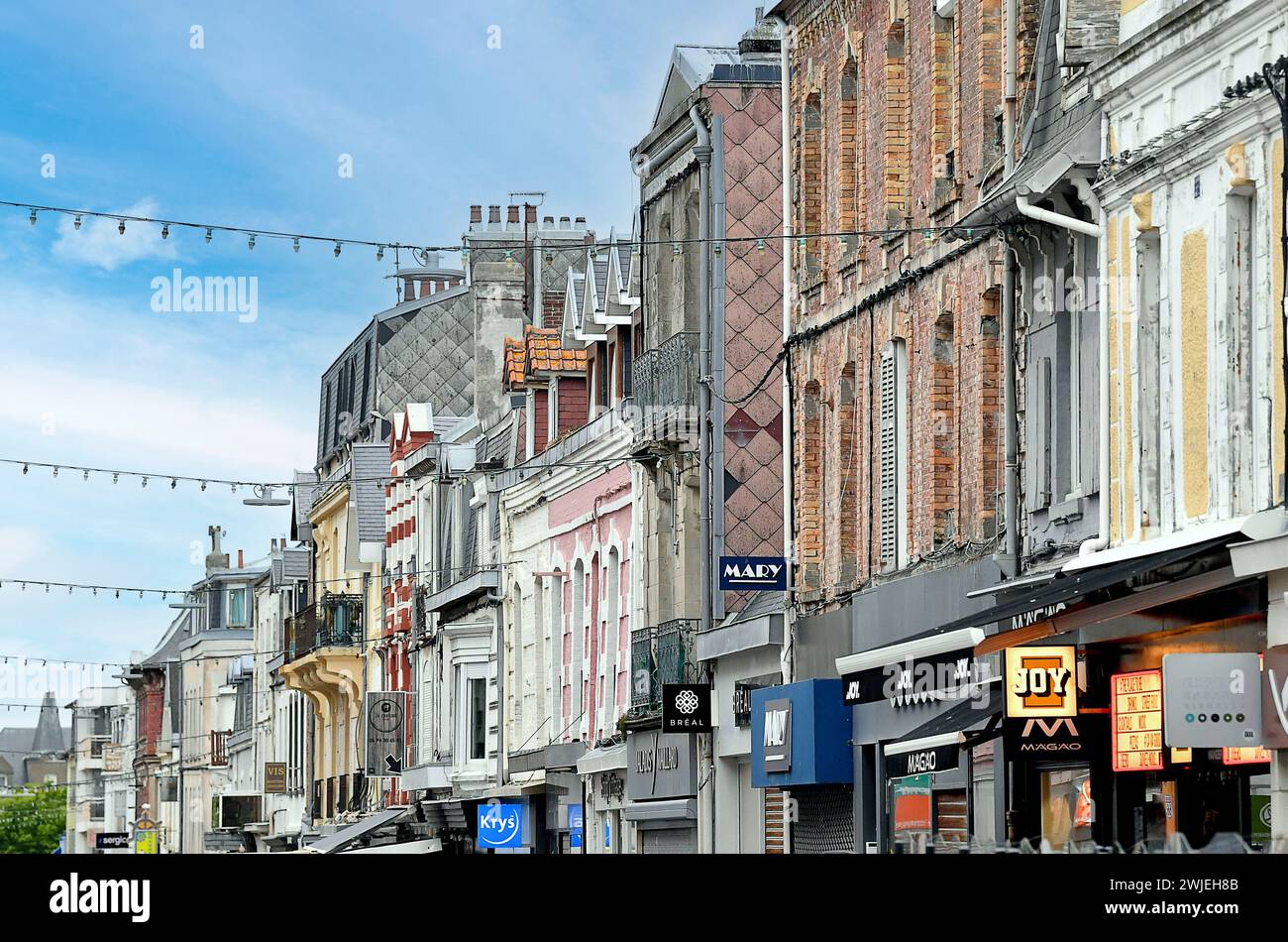Berck-sur-Mer (northern France): “rue Carnot” street in the town centre ...