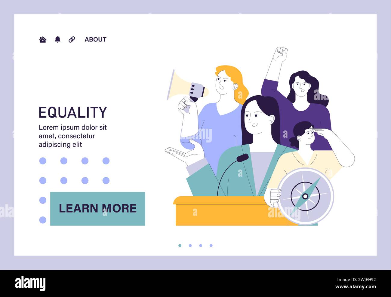 Social equity web or landing. Women represented in politics. Civil ...