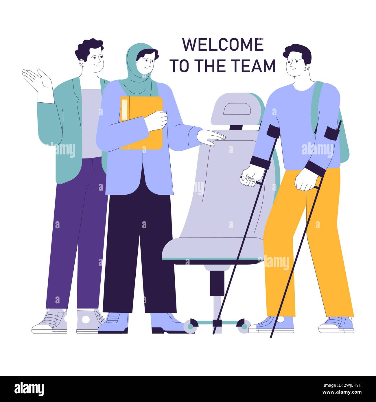 Social equity. Civil society teamwork, equal opportunities diversity ...