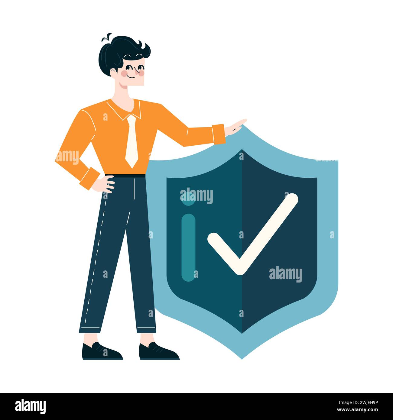 Business People concept. Confident professional endorsing security ...