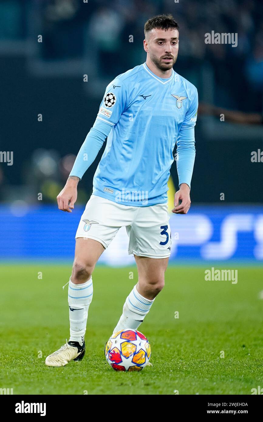 Mario Gila of SS Lazio during the UEFA Champions League Round of 16 ...