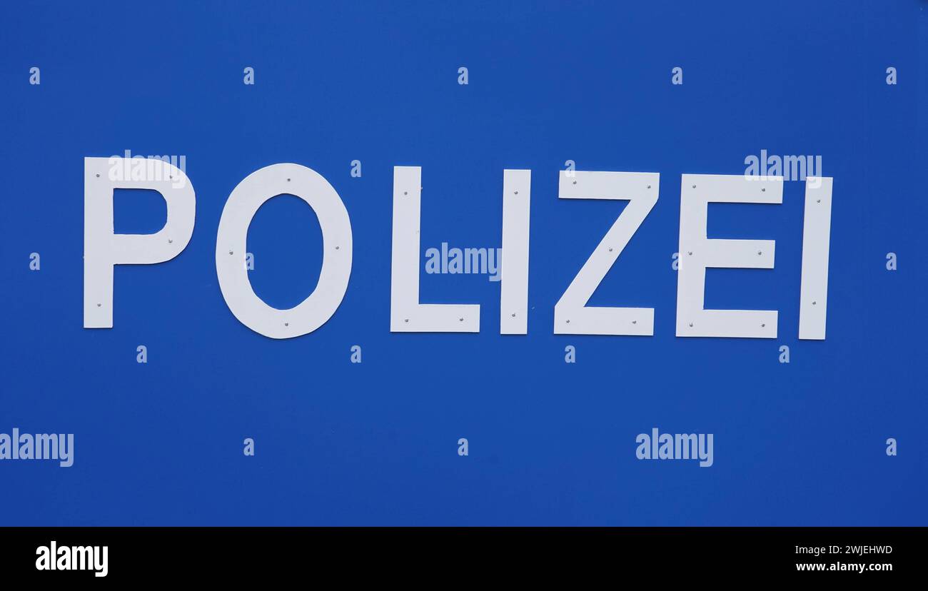 Anton Geisser 14.02.2024 Polizei Logo Schriftzug *** Anton Geisser 14 ...