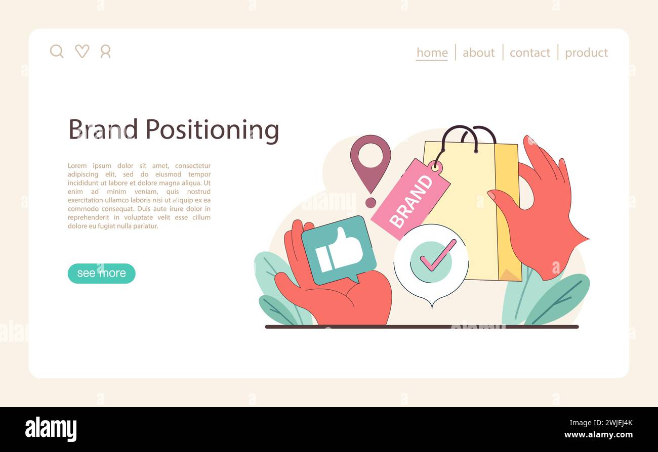 Brand Positioning concept. Representation of brand identity and market ...