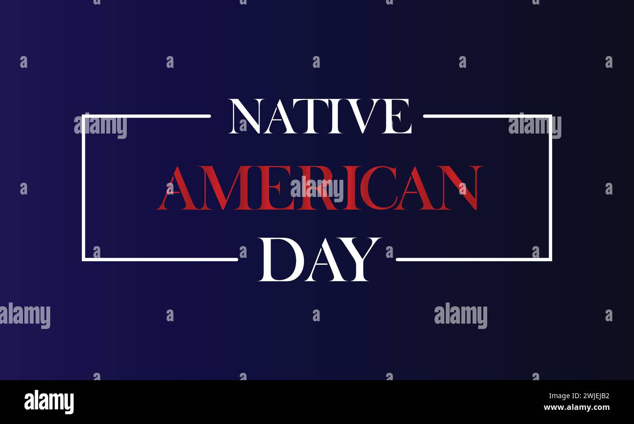 Happy Native American Day beautiful text illustration design Stock ...