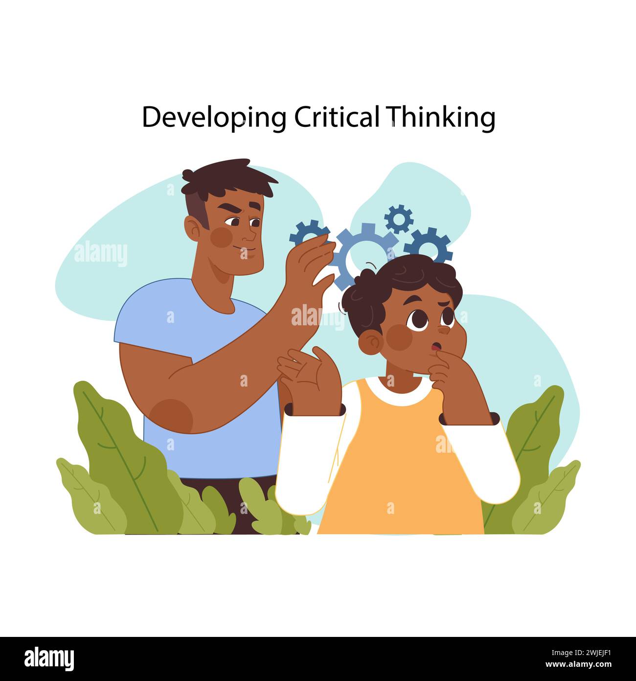Critical thinking development concept. Parent nurturing little boy ... Critical thinking development concept. Parent nurturing little boy ...