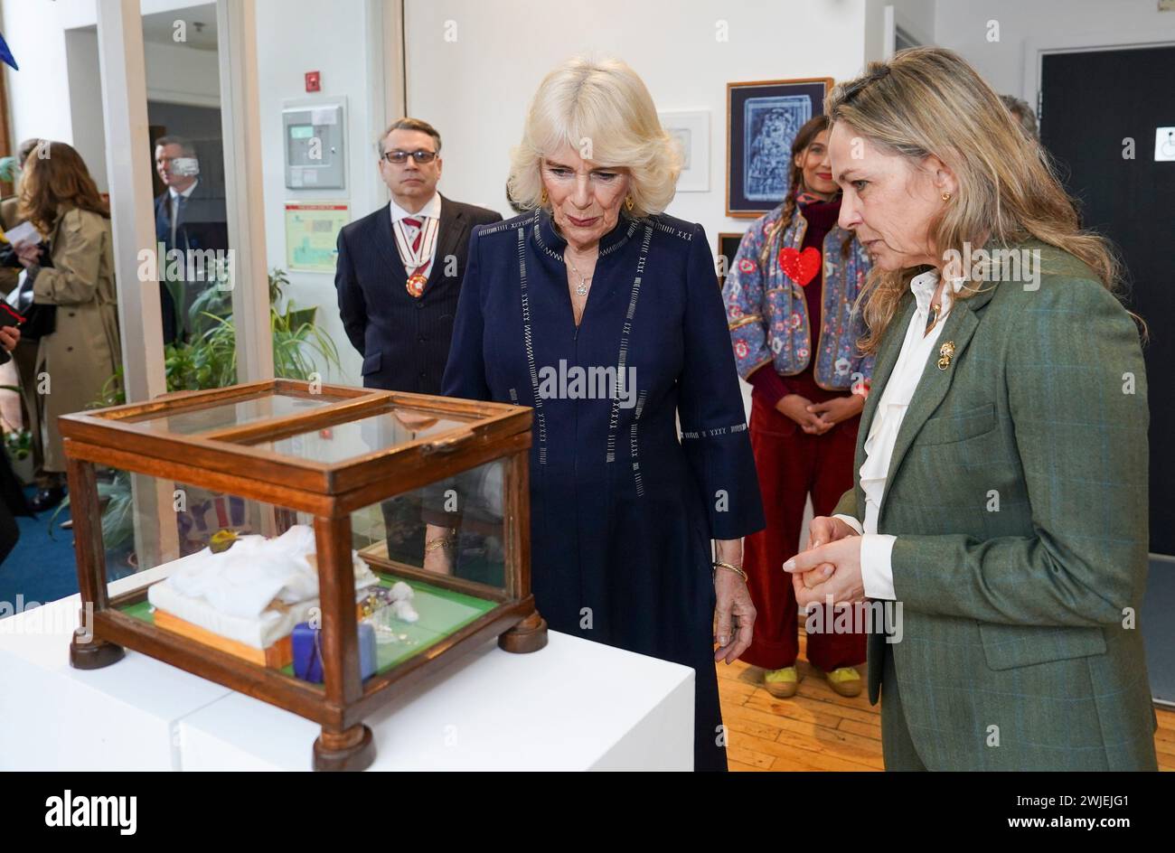 Queen Camilla talking to Cordelia Plunket, mother of Camilla's equerry ...