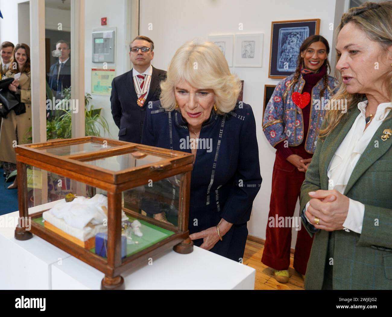 Queen Camilla talking to Cordelia Plunket, mother of Camilla's equerry ...
