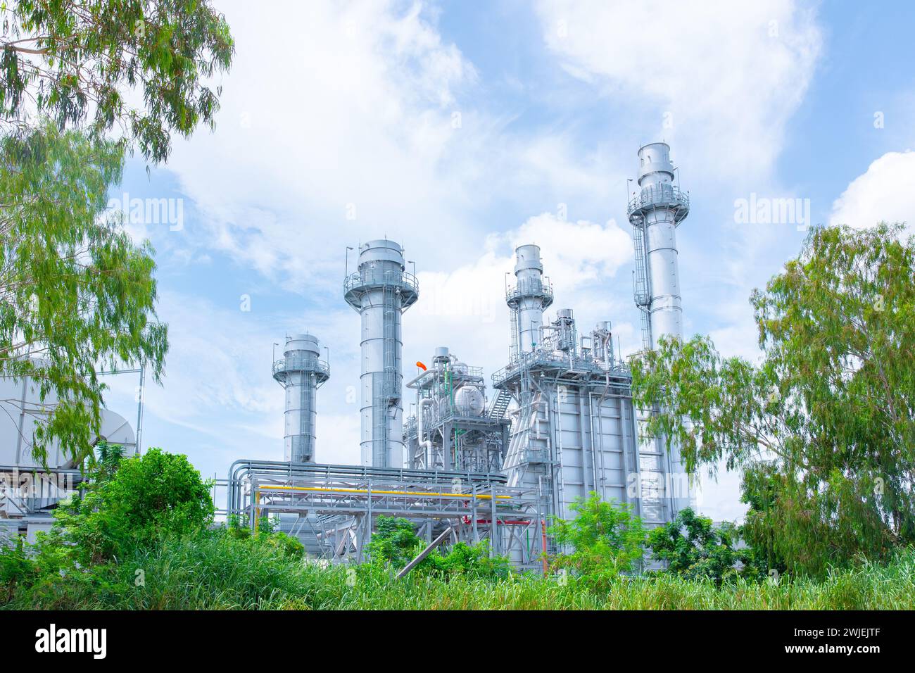 Petroleum power plant around with nature tree for green industry for ...