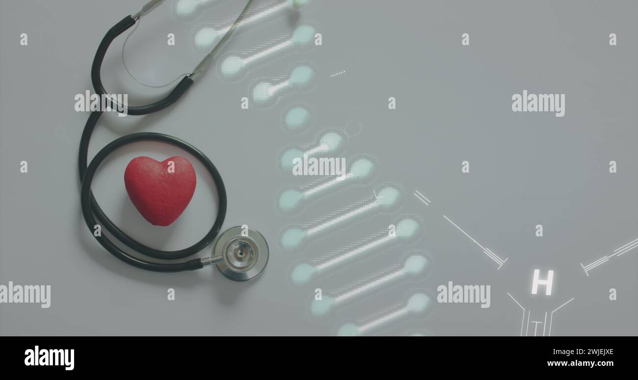 Heart with dna strand hi-res stock photography and images - Alamy
