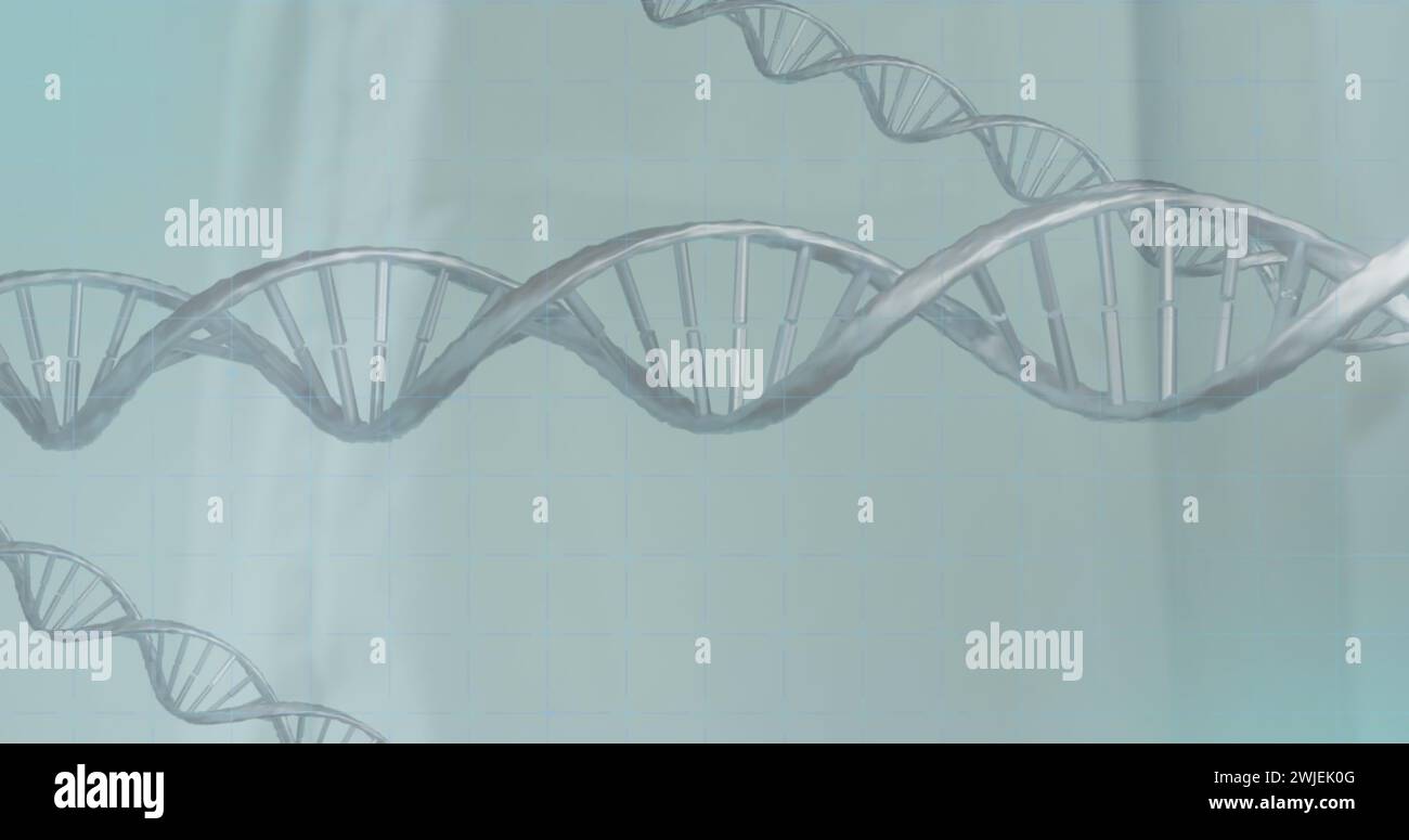 Image of dna strands and scope scanning over hand with stethoscope ...