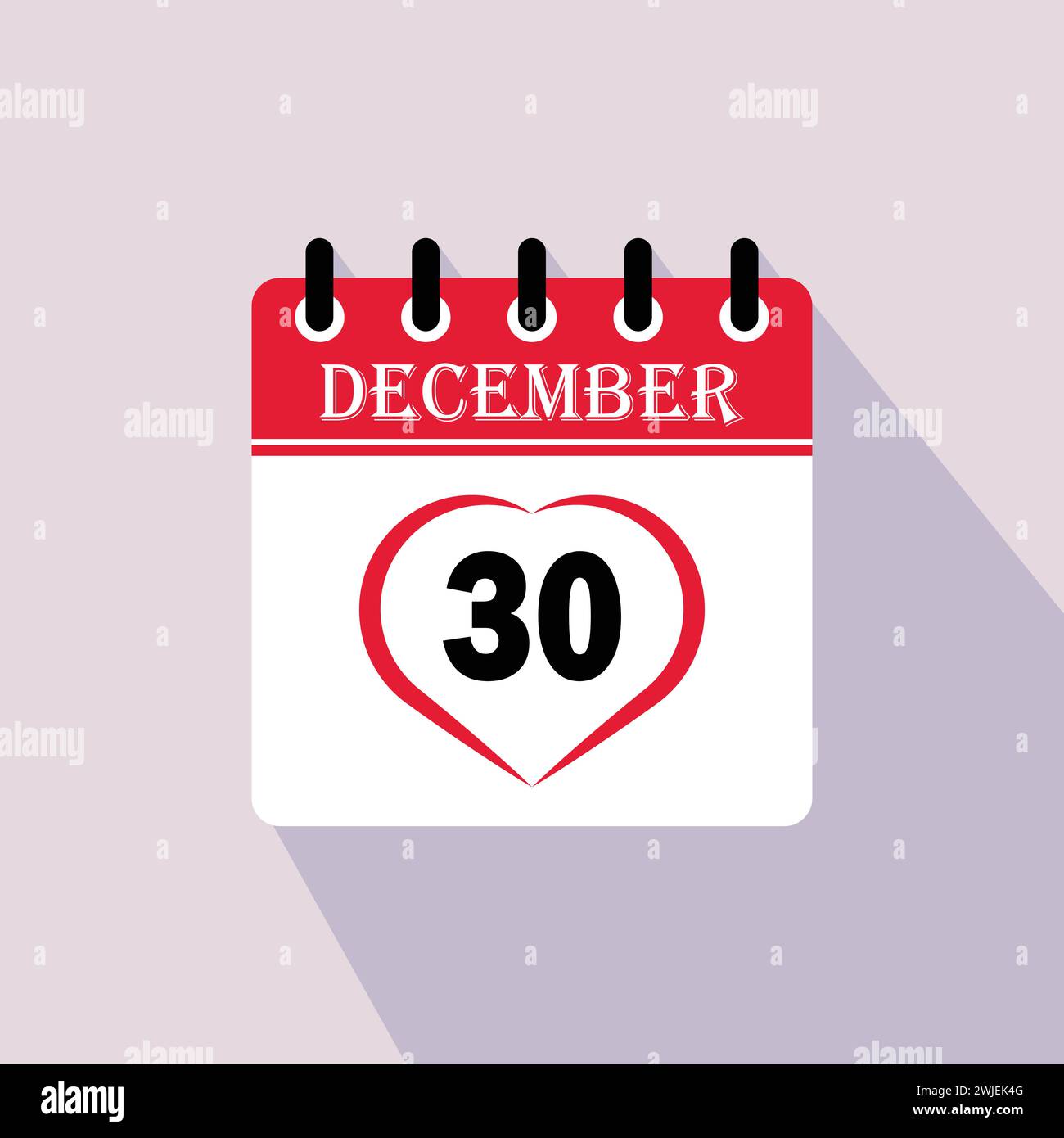 Icon calendar day - 30 December. 30 days of the month, vector ...