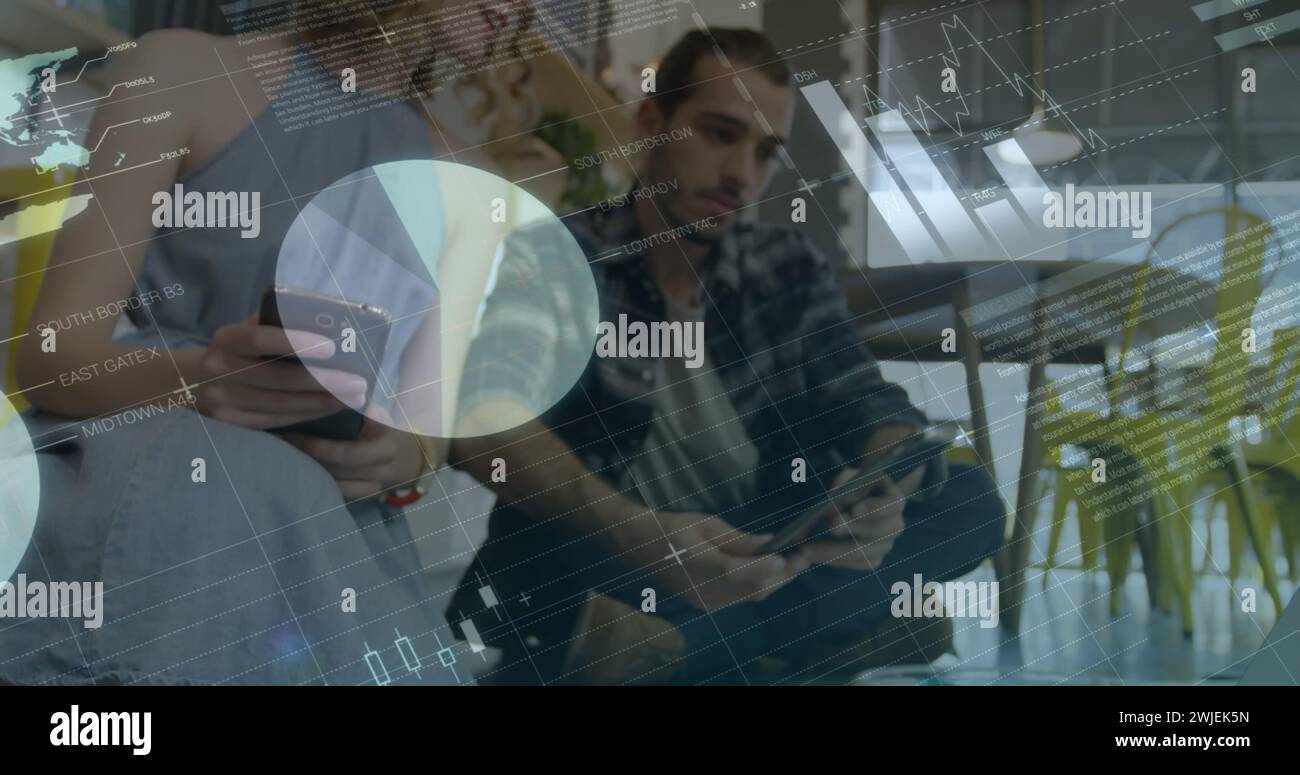 Digital interface showcases data processing in a global tech concept ... Digital interface showcases data processing in a global tech concept ...