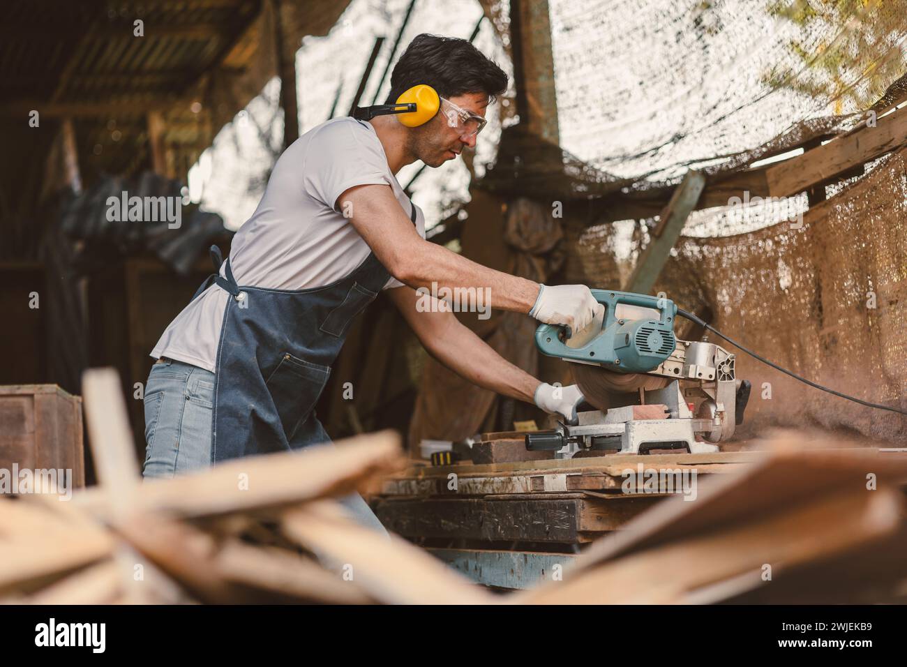 Carpenter man cut wood making masterpiece woodworks handcrafted make ...