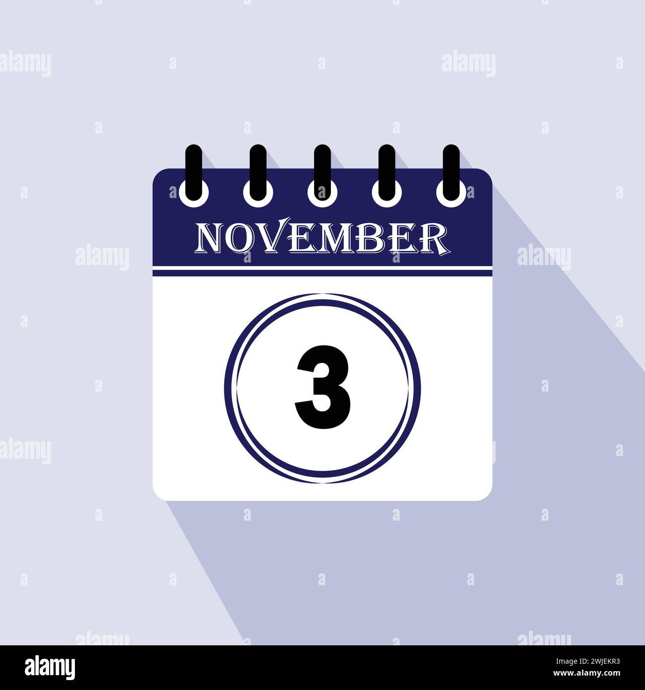 Icon calendar day - 3 November. Days of the month, vector illustration ...