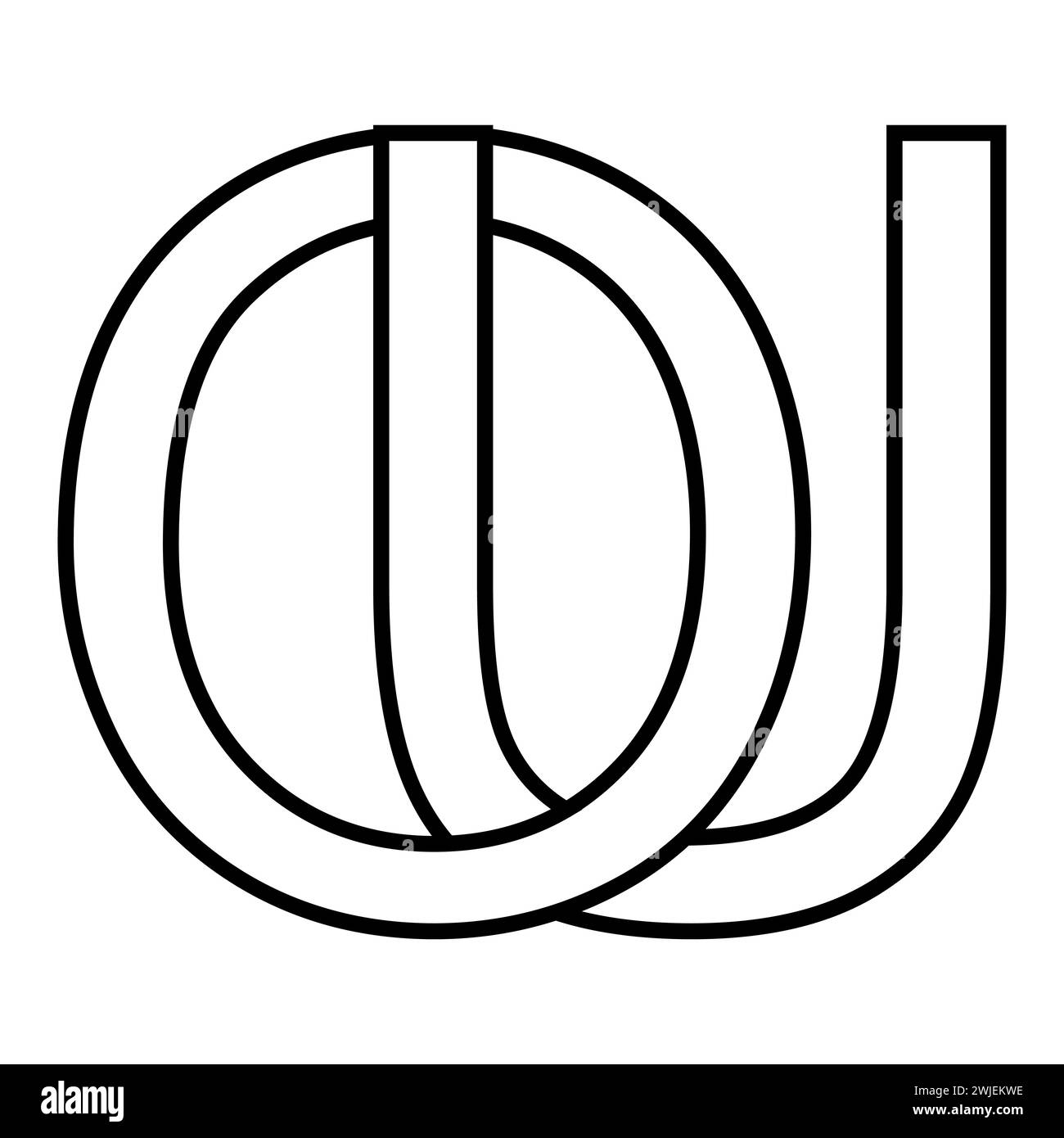 Logo sign ou uo icon double letters logotype u o Stock Vector Image ...