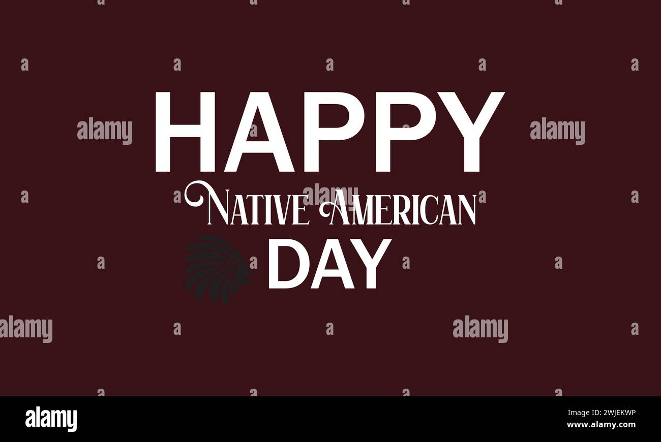Happy Native American Day beautiful text illustration design Stock ...