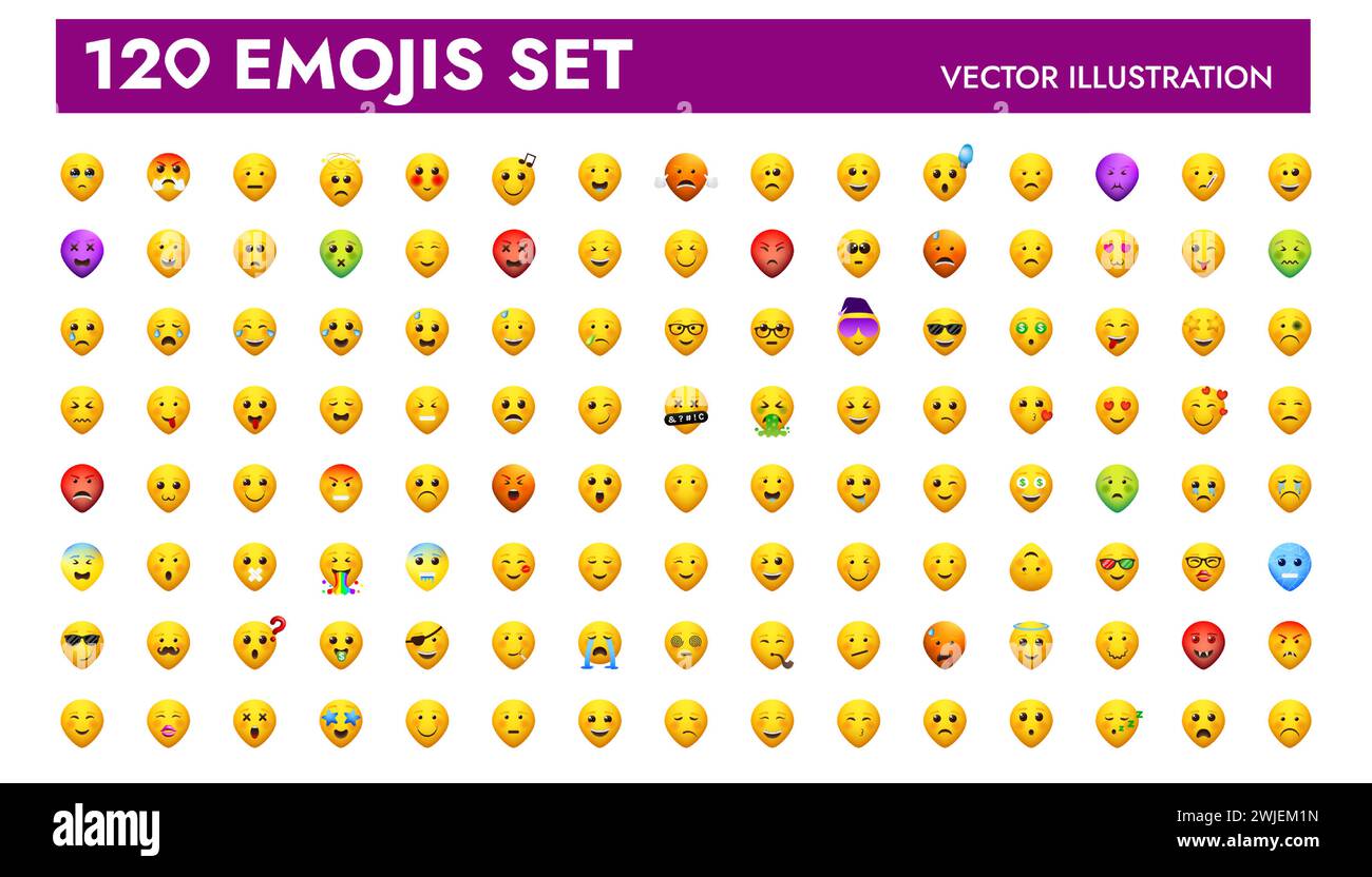 Vector emoji pack hi-res stock photography and images - Alamy