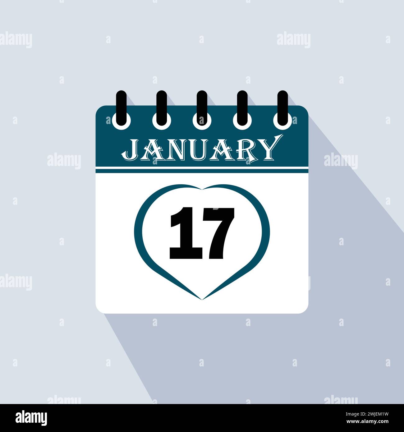 Icon calendar day - 17 January. 17th days of the month, vector ... Icon calendar day - 17 January. 17th days of the month, vector ...