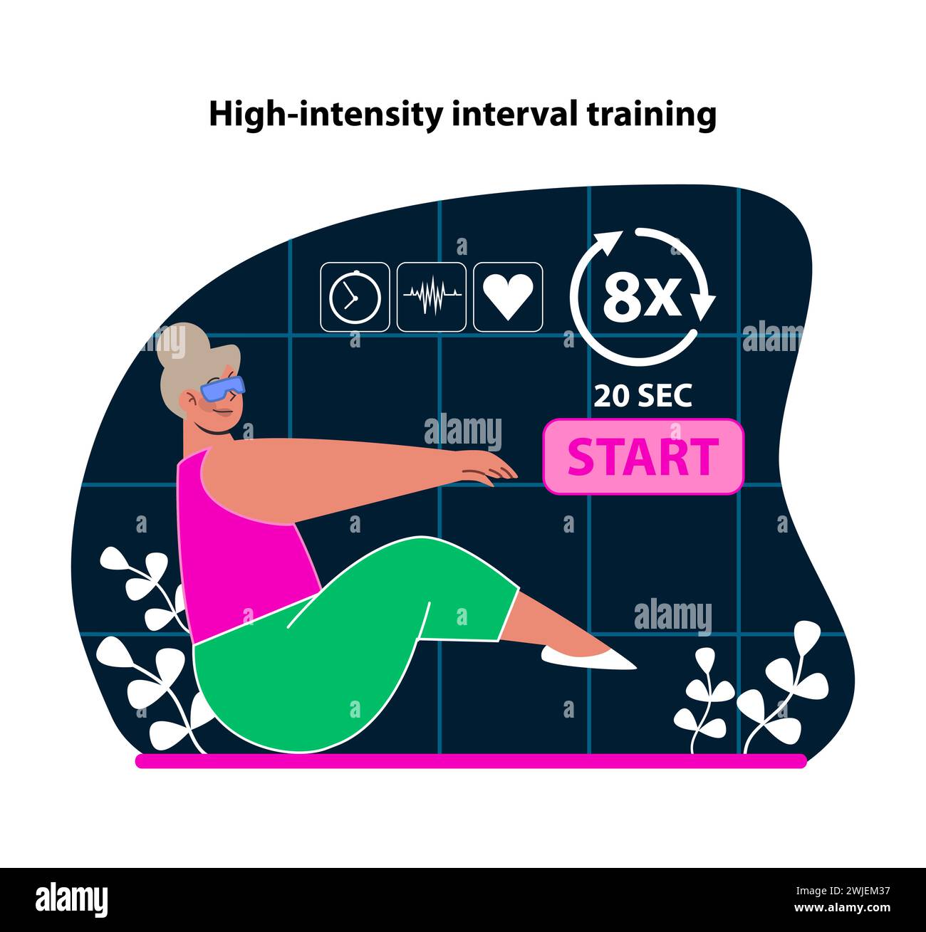 High intensity interval training woman Stock Vector Images - Alamy