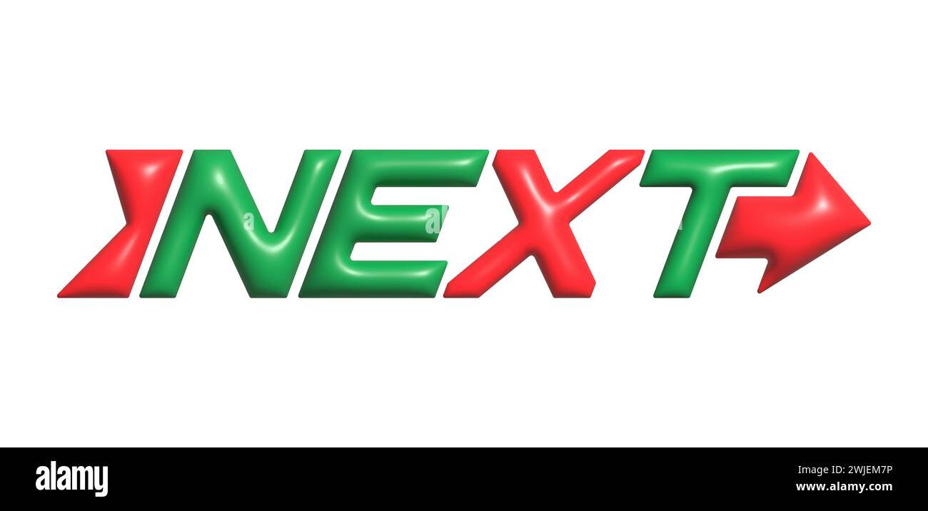 NEXT. 3d lettering for a creative design idea. Modern volumetric ...