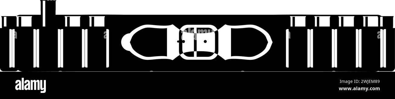 Hunting Bandolier Belt with Cartridges Isolated Icon in Flat Style ...