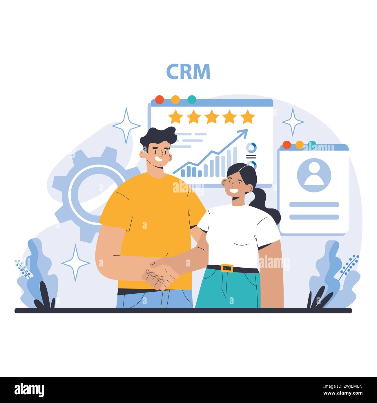 Customer Relationship Concept Illustration Of Effective Crm Strategy And Analysis Teamwork In