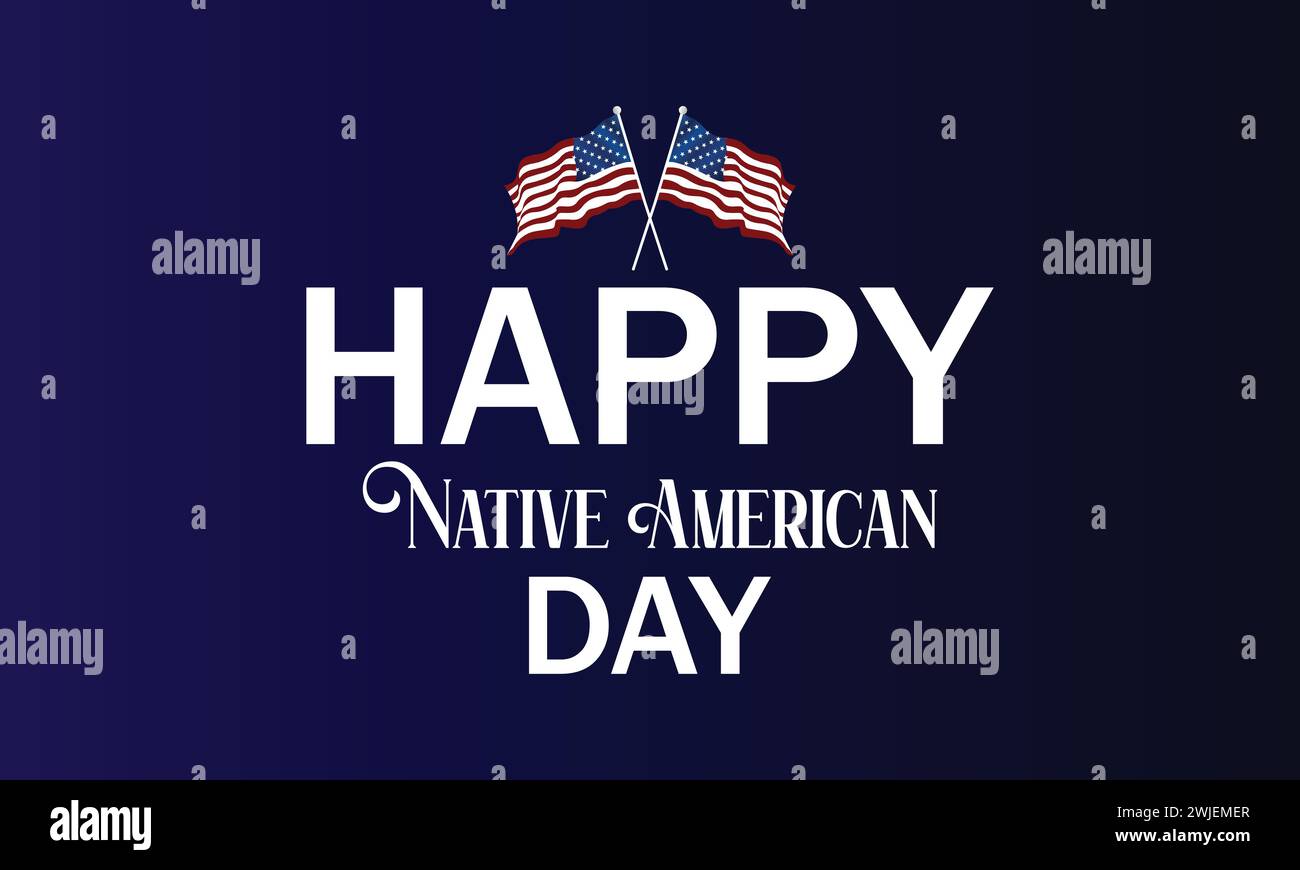 Happy Native American Day beautiful text illustration design Stock ...
