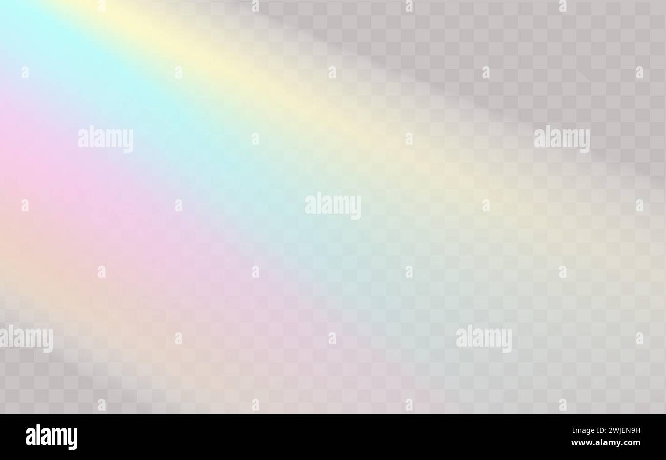 Overlay for backgrounds.Triangular prism concept.Colourful vector lens, crystal rainbow light ...