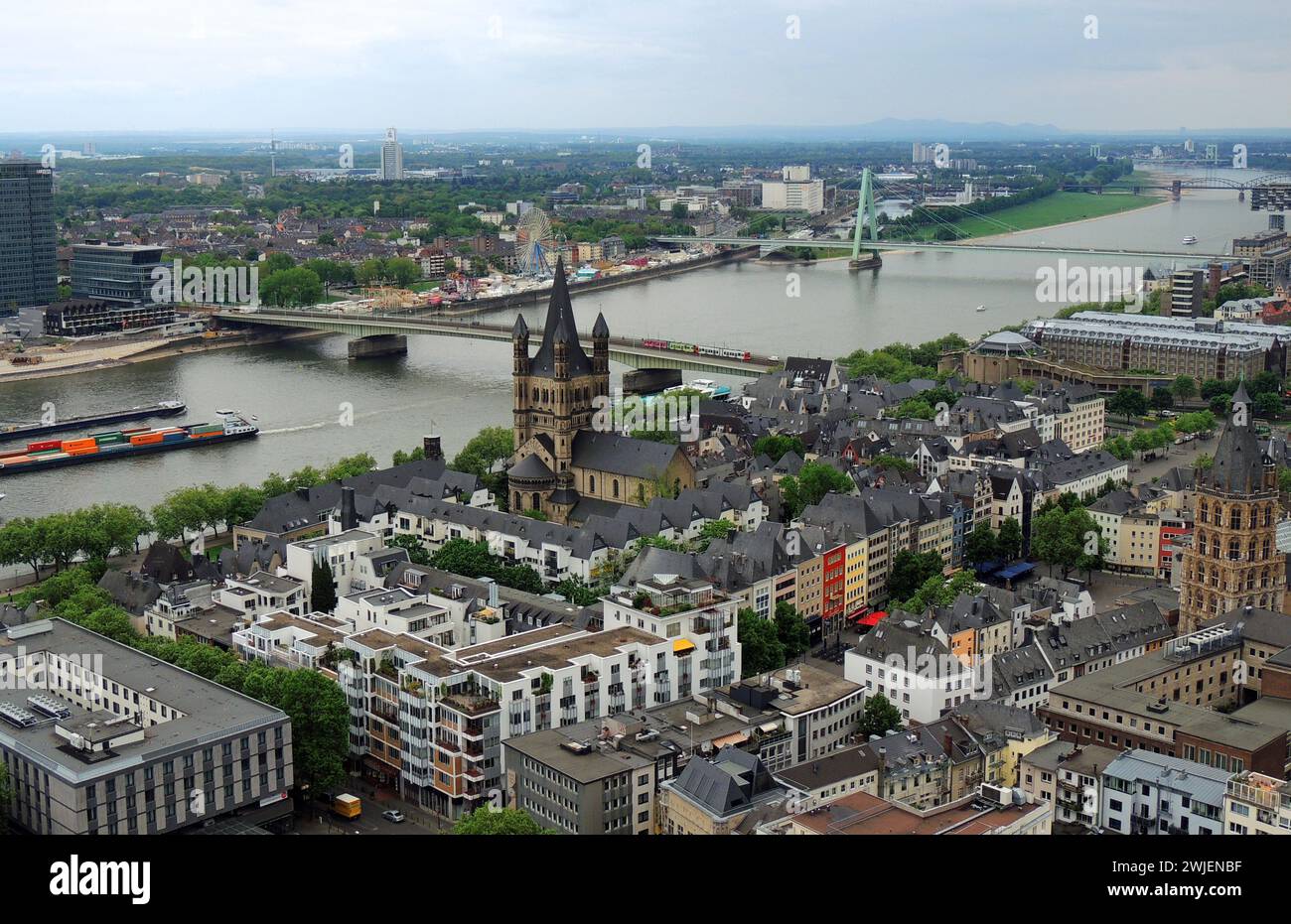 panoramic view of cologne, germany from the top of the cologne ...