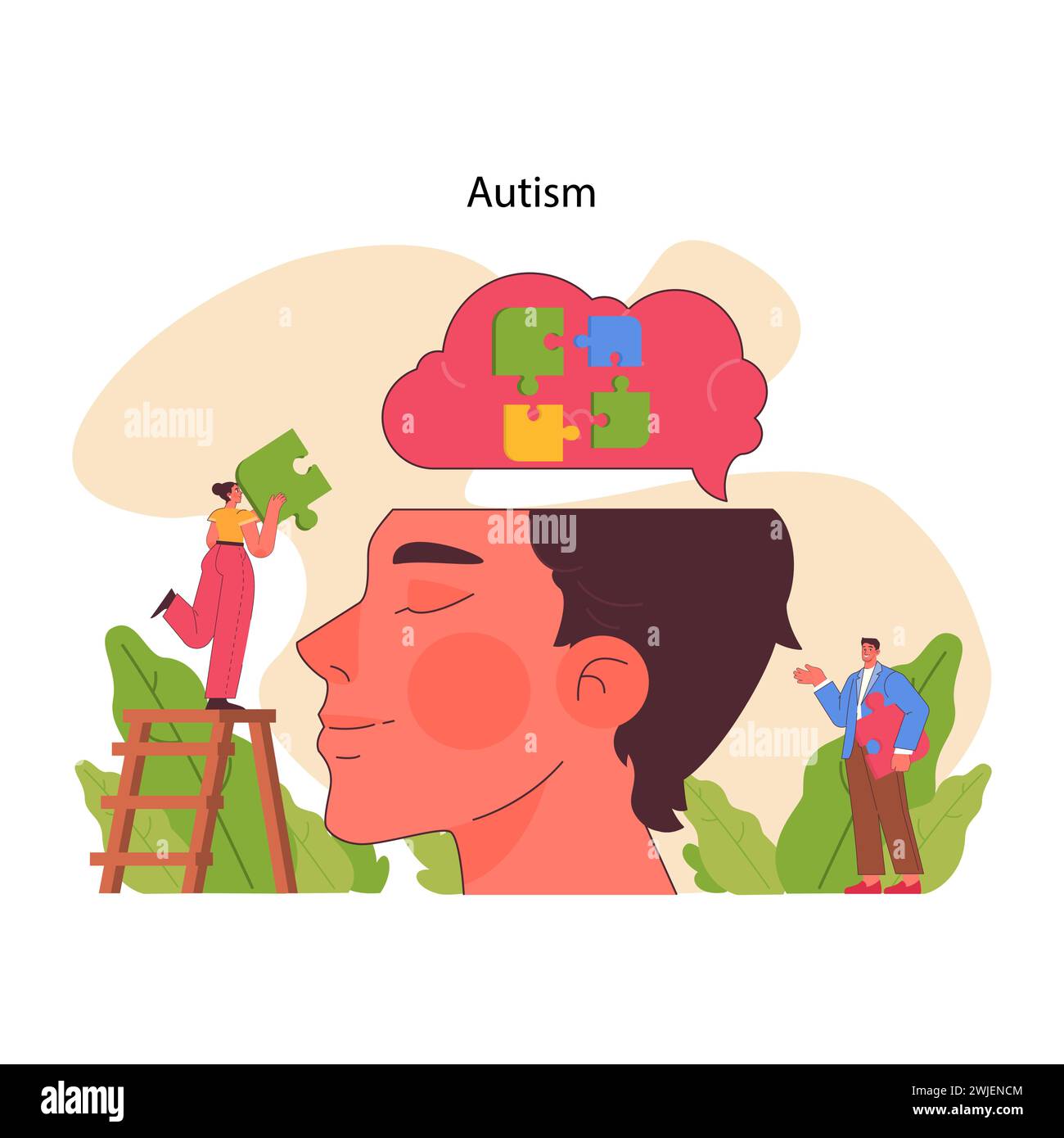 Autism concept. An insightful depiction of the autism puzzle piece ... Autism concept. An insightful depiction of the autism puzzle piece ...