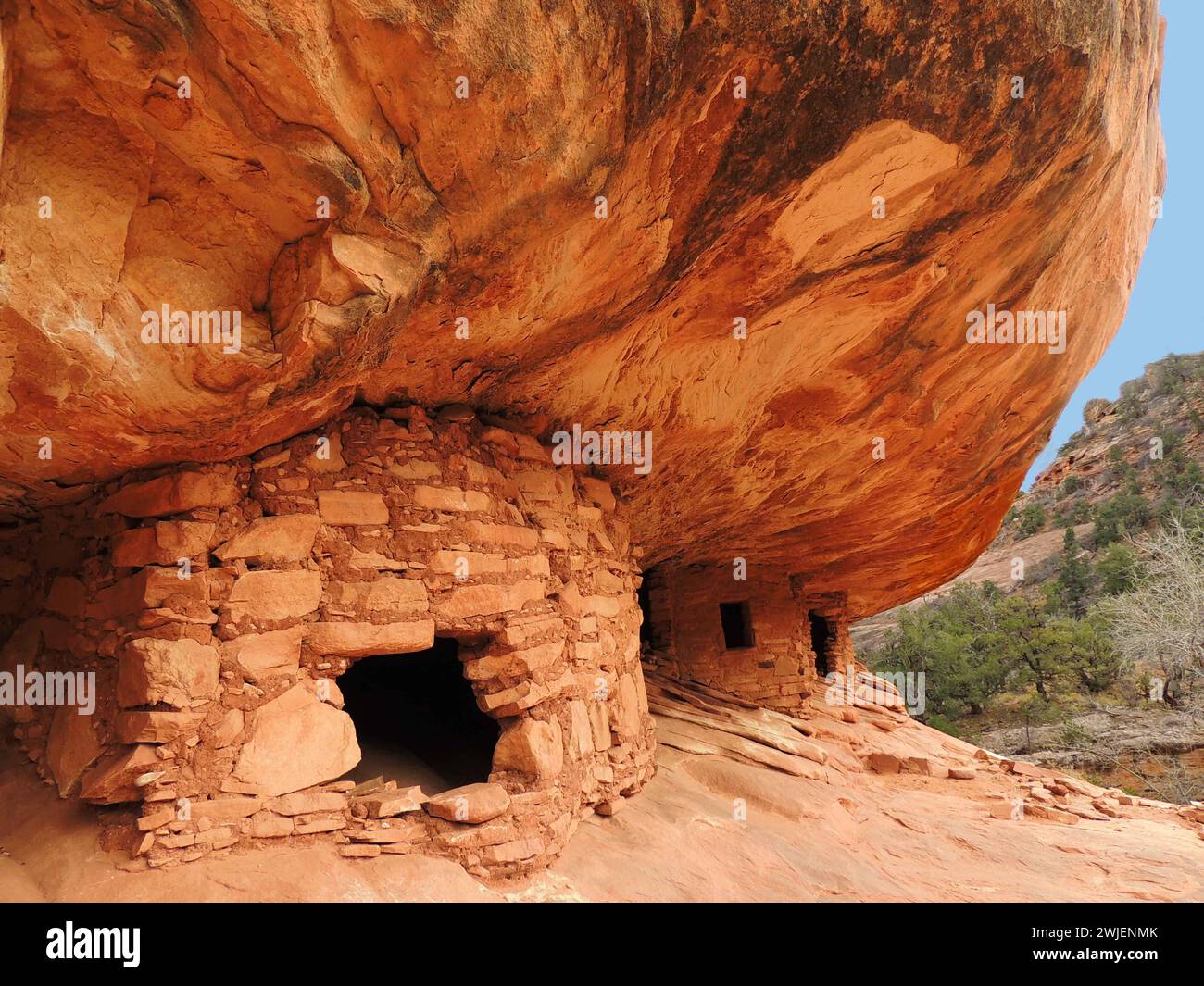 picturesque House on fire native american ruins in mule canyon, near ...