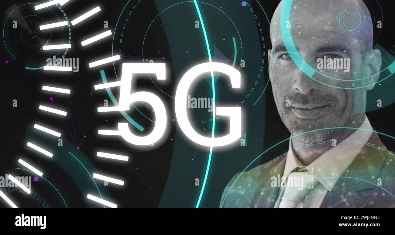 Image of digital interface with icons and data processing Stock Photo ...