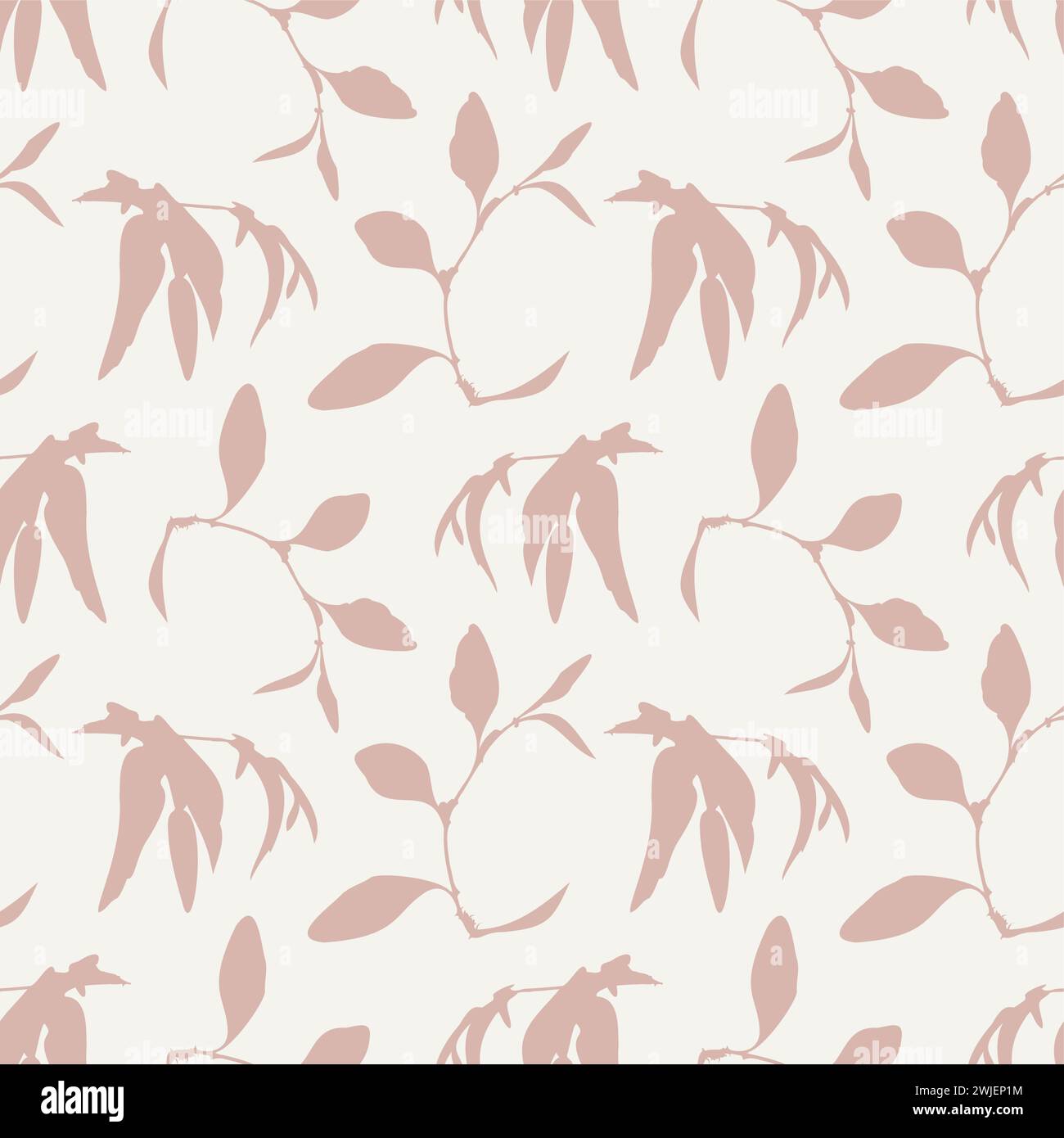 Botanical Seamless Pattern Leaves, Branches Motifs Stock Vector Image ...