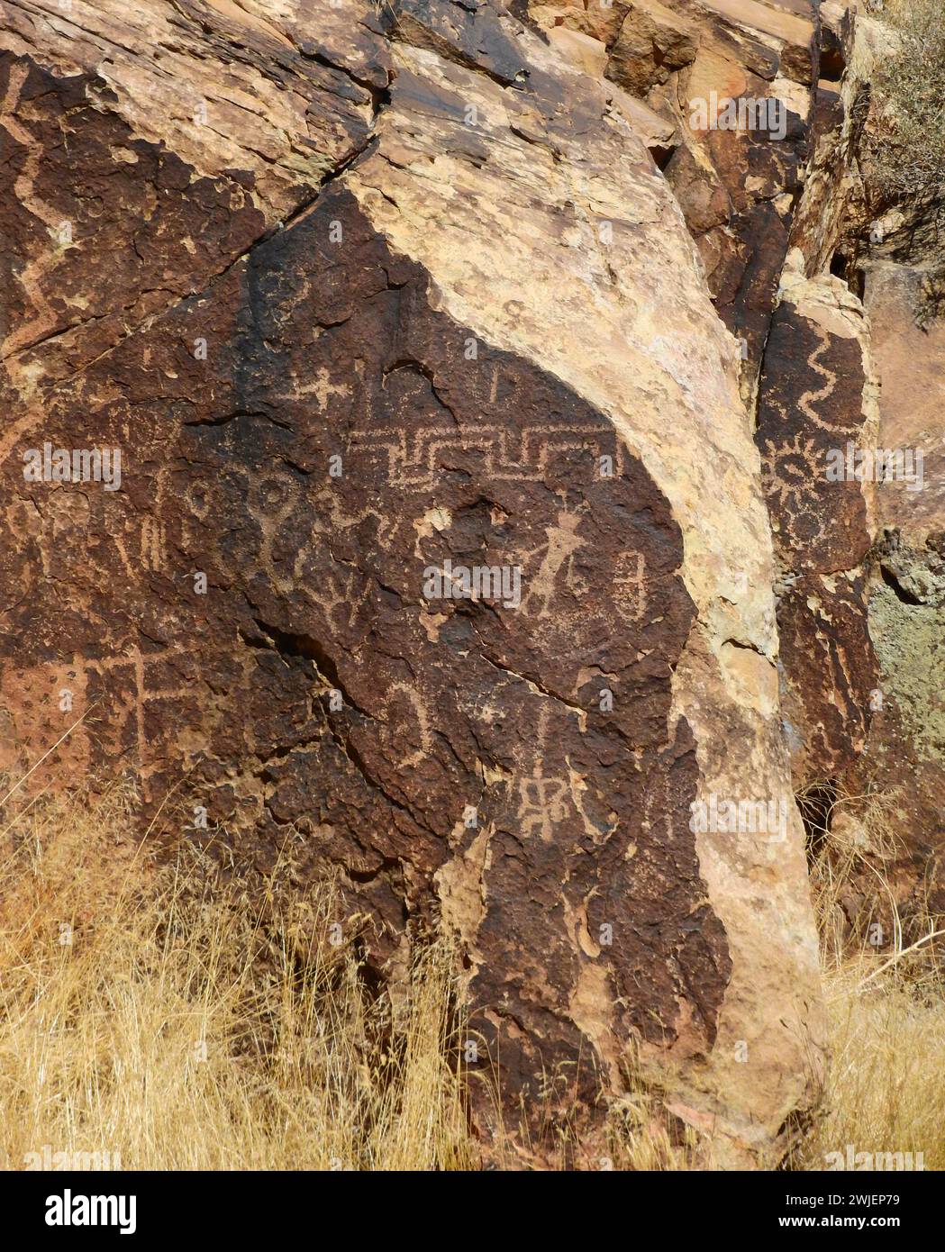 the ancient native american petroglyphs at parowan gap, near cedar city ...